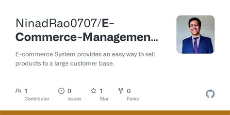 Github Ninadrao0707 E Commerce Management System E Commerce System Provides An Easy Way To