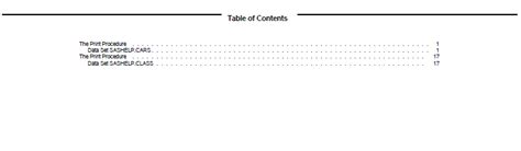 How To Create A Table Of Contents With Ods Pdf Sas Support Communities