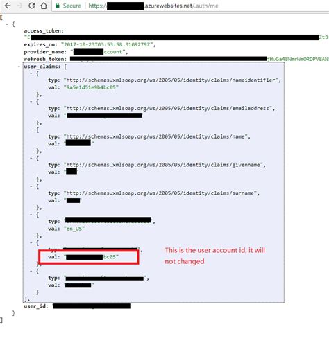 c azure website generate different userid from mobile app stack
