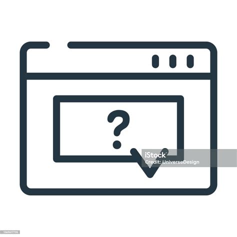 씬 선 아이콘에 답하십시오 사용자 인터페이스 개념격리 개요 사인에서 Faq 버튼 선형 아이콘 웹 디자인 및 앱에 대한 벡터 그림