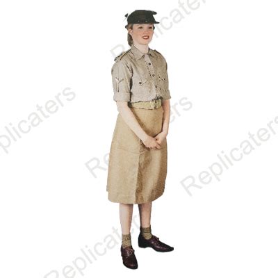 Ww2 British Ats Khaki Drill Summer Uniform Shirt Skirt Cap Belt