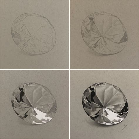 Progress Collage Of My Gem Drawing R Drawing