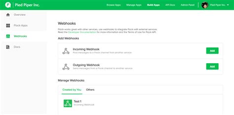 outgoing webhooks flock