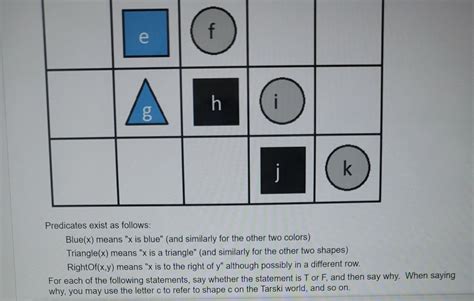solved consider the following tarski world predicates exist