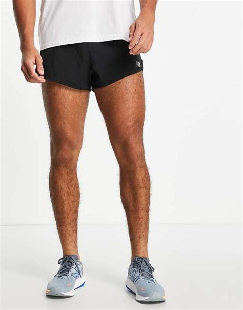 Pantalones Cortos De Correr De 3 En Negro Con Abertura De New Balance