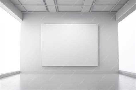 A White Rectangular Frame On A Wall Premium Ai Generated Image