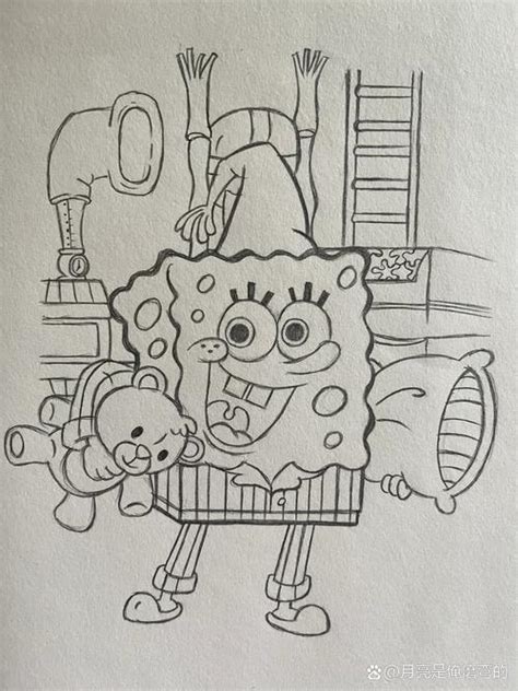 海绵宝宝简笔画线稿简单（最新13张） 简笔画图片大全