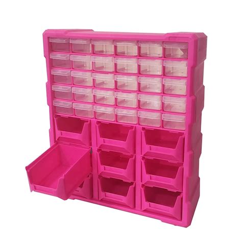 The Original Pink Box 39 Compartment Large Plastic Small Parts