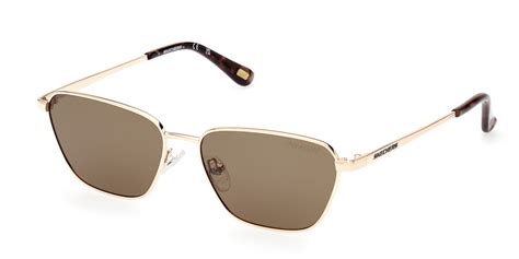 Skechers Se6272 Polarized 32h Geometric Shiny Pale Gold Sunglasses