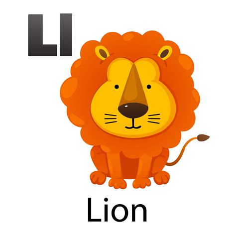 Alphabet Letter L Lion Premium Vector