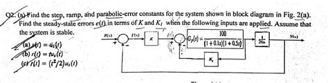 Solved Q2 A ﻿find The Step Ramp And Parabolic Error