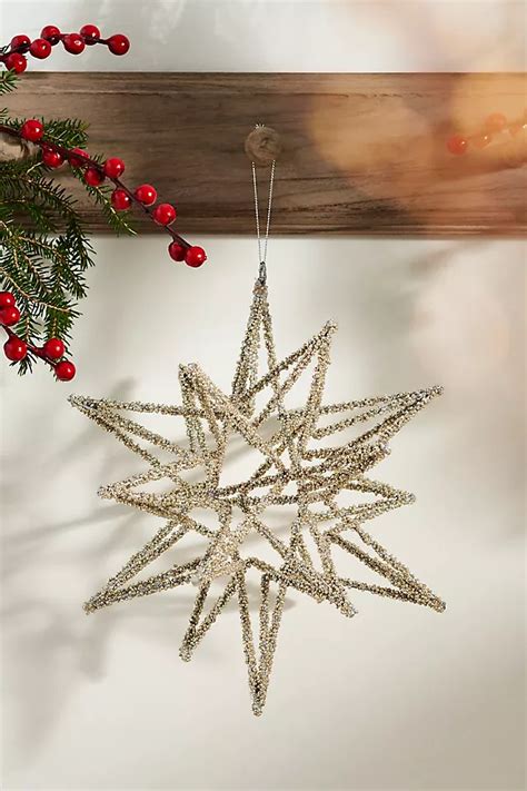 Giant Silver Beaded Star Ornament Terrain