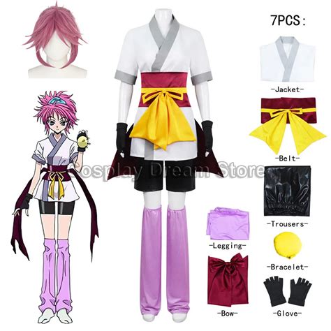 Anime Hunter X Hunter Machi Komacine Cosplay Costume Pink Wig Phantom