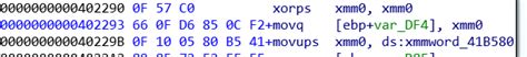 Assembly Ollydbg Not Properly Interpreting Sse2 Instructions And