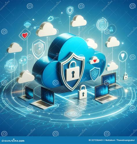 Photo Realistic As Cloud Computing Security With Shield And Lock