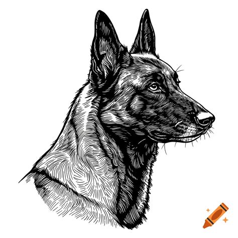 German Shepherd Profile Drawing