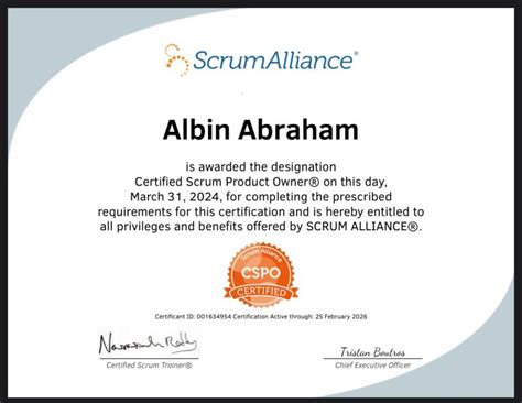 albin abraham on linkedin certifiedscrumproductowner agile