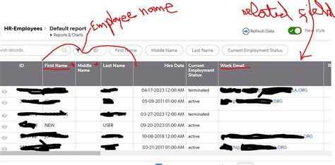 sql to get employee name fields f m l names using email field qrew