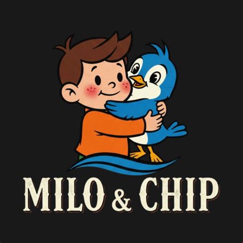 Cute Milo And Chip Hugging Cartoon Character Boy And Bird Cute Milo