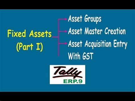 Fixed Asset Purchase Entry with GST in Tally ERP.9 || About Fixed Assets - YouTube