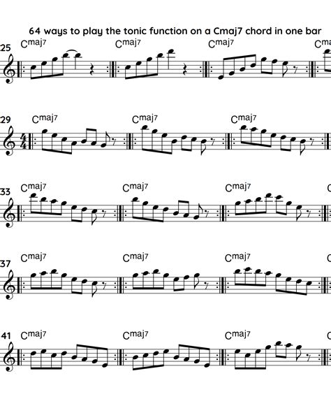 one bar jazz lines on a Cmaj chord I V I V licks played on Rhythm Changes Søren Ballegaard