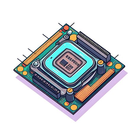 Microprocesador Isométrico Sobre Fondo Blanco Ilustración Del Procesador De Computadora Foto