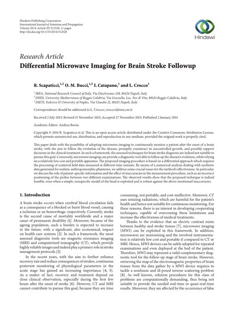 Pdf Differential Microwave Imaging For Brain Stroke Followup