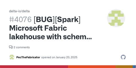 Bug Spark Microsoft Fabric Lakehouse With Schema Enabled · Issue 4076 · Delta Iodelta · Github