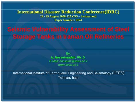 Pdf Seismic Vulnerability Assessment Of Steel Storage … · Seismic