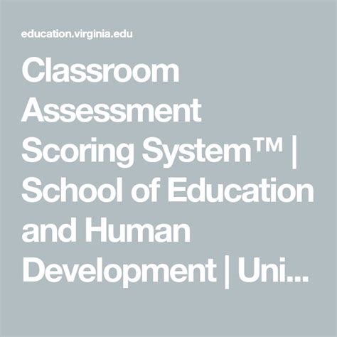 Classroom Assessment Scoring System™