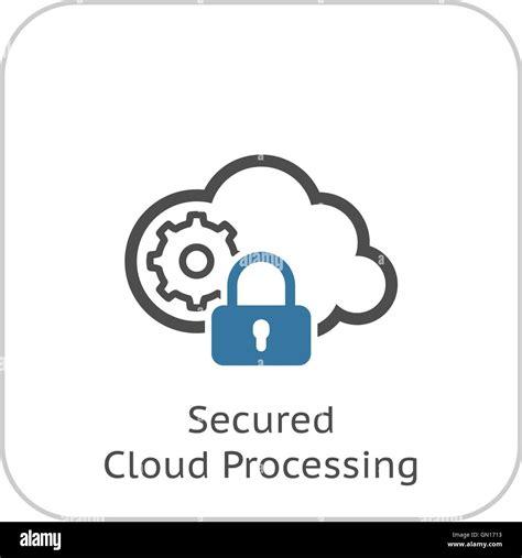 Secured Cloud Processing Icon Flat Design Stock Vector Image And Art Alamy