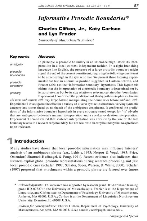 Pdf Informative Prosodic Boundaries