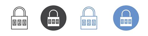 Code Lock Icon Flat Line Symbol Set 50014485 Vector Art At Vecteezy