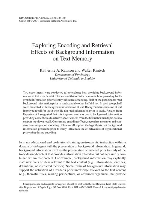 Pdf Exploring Encoding And Retrieval Effects Of Background