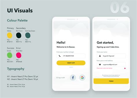 inqueue a booking and queue tracking app behance