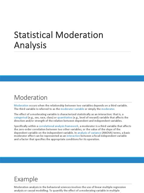 Statistical Moderation Analysis Pdf
