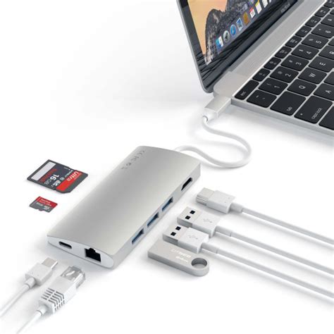 Переходник Satechi Type-C Multi-Port Adapter 4K with Ethernet V2 Silver ...