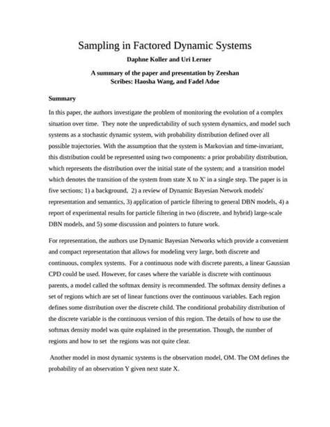 samplying in factored dynamic systems fadel pdf