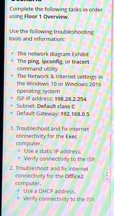 Solved Complete The Following Tasks In Order Using Floor1overview Use