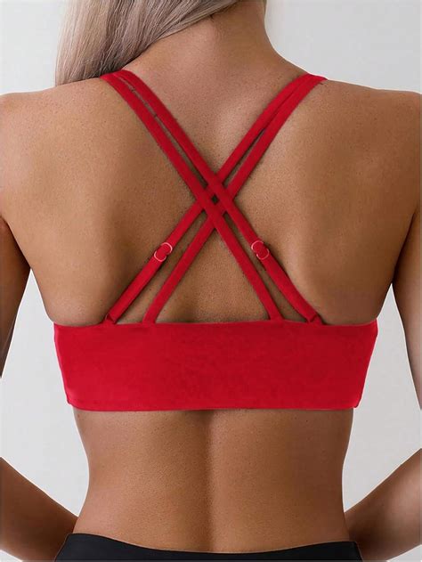 Soly Hux Womens Bikini Tops V Neck Criss Cross Back Spaghetti Strap