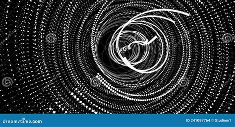 Array With Dynamic Particles Swirl With Connected Dots Abstract