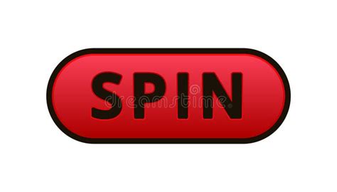 red spin button with black text for interactive game or application