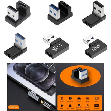 Ez C 型母頭轉 Usb 3 0 公頭轉換器 10gbps C 型轉 Usb 3 0 90 度 蝦皮購物