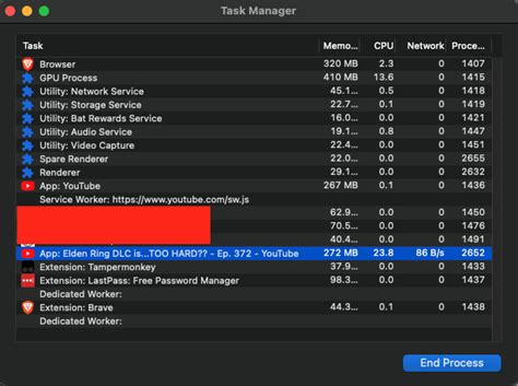 High Memory Usage By Youtube Tab4gb Leading To Browser Becoming