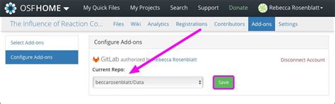 Connect GitLab To A Project OSF Support