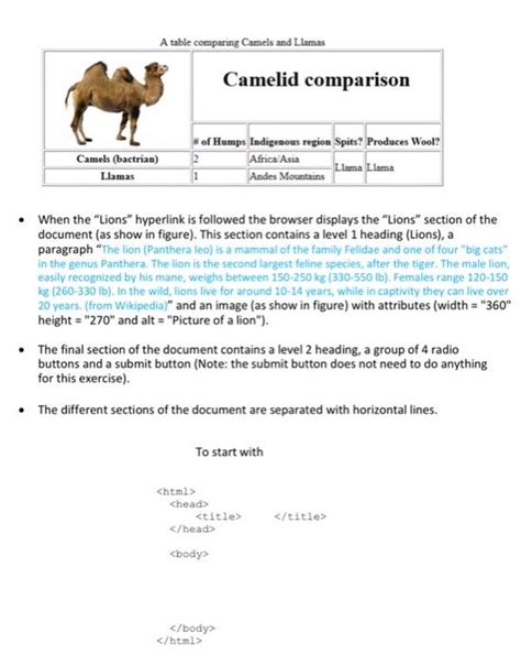 Solved Exercise 1 Html Create A Web Page That Looks As