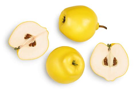 흰색 배경에 반쪽이 분리된 신선한 퀸스로 클리핑 경로와 전체 깊이의 필드 맨 위 보기입니다 플랫 레이 0명에 대한 스톡 사진 및 기타 이미지 Istock