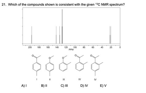 Solved 21. Which of the compounds shown is consistent with | Chegg.com