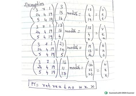 hill cipher three cross three matrix pdf