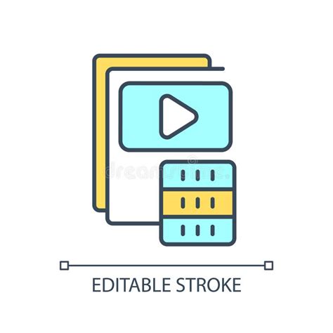 Media Files Storage Rgb Color Icon Stock Vector Illustration Of
